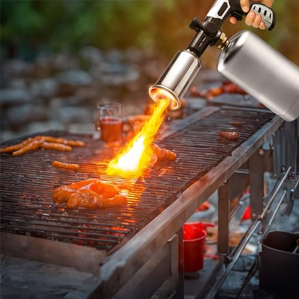 Amor En Casa Powerful Cooking Propane Torch, Charcoal Torch Lighter, Grill Flame Thrower for Sous Vide Charcoal Torch Lighter BBQ Searing Steak,Creme Brulee,Christmas Gifts - Propane Tank Not Included