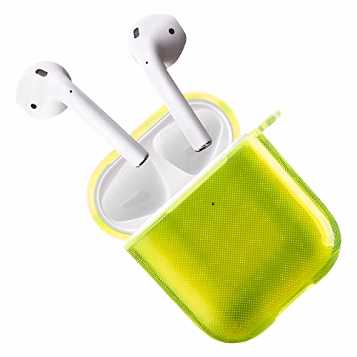 SteepLab Neon Highlighter Case for AirPods (1st Gen & 2nd Gen) - The Grippy Jelly Case Cover (Conspicuous Neon Yellow)