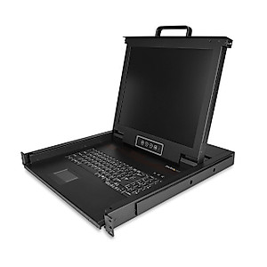 StarTech.com Rackmount KVM Console - Single Port VGA KVM with 17" LCD Monitor for Server Rack - Fully Featured Universal 1U LCD KVM Drawer w/Cables & Hardware - USB Support - 50,000 MTBF (RKCONS1701)