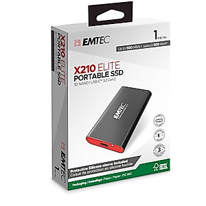 Emtec 1TB X210 Elite SATA III Portable Solid State Drive (SSD) with NAND Technology ECSSD1TX210