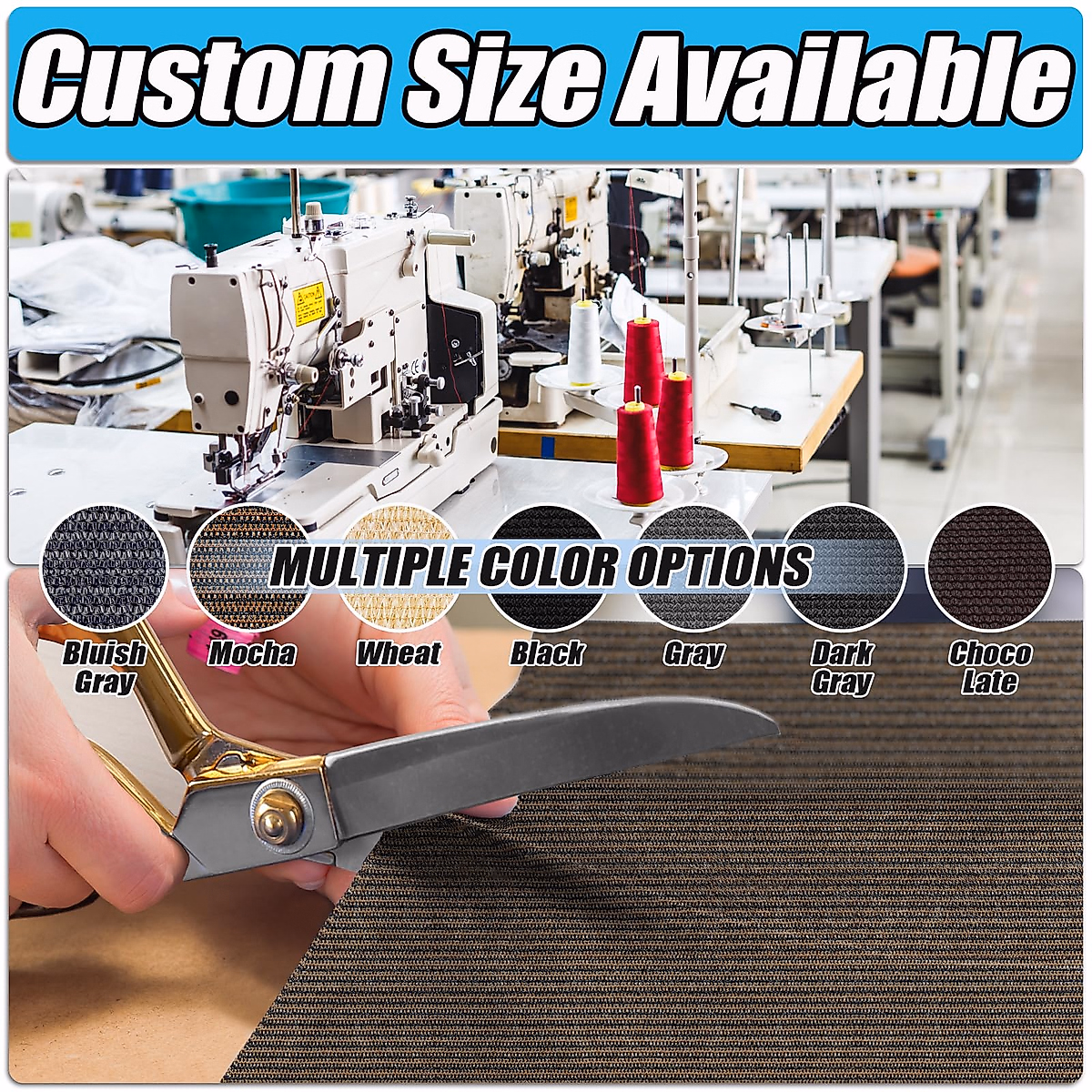 Amagenix 90% Sun Shade Cloth with Grommets, 12' x 16' Pergola Replacement Shade Cover Canopy Privacy Screen for Outdoor Patio Garden, Mocha (We Customized)