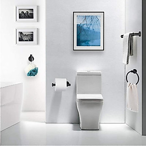 Bathroom Hardware Set, 5/10/20pcs Bathroom Hardware Set, Stainless Steel Bath Hardware Set Including 16" Hand Towel Bars, Toilet Paper Holders, Towel Rings, Robe Towel Hooks (5pcs, Black)