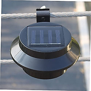 Uonlytech Outdoor Lantern 3 White Yard Gutter Lights Outdoor Post Fence Roof Lamp Warm Light Environmental Black Solar LED Wall/Cap Step Garden for Powered Led Outdoor Lights