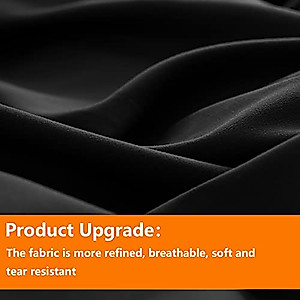 TAIMIT Black Queen Size Comforter Set - 7 Pieces, Bed in a Bag Bedding Sets with All Season Soft Quilted Warm Fluffy Reversible Comforter,Flat Sheet,Fitted Sheet,2 Pillow Shams,2 Pillowcases