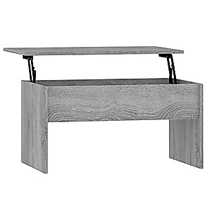 QJBSAVVA Coffee Table Gray Sonoma 31.5"x19.9"x16.3" Engineered Wood,Nightstand Industrial Tables Side Tables Sofa Table Suitable for Meeting Rooms, Reception Rooms, Offices