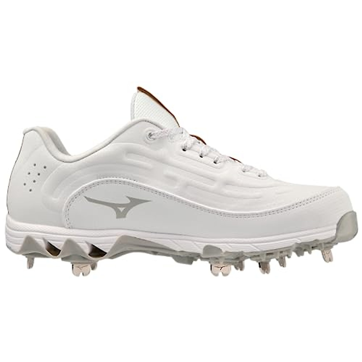 Mizuno Women's 9-Spike Swift 8 Low Metal Softball Cleat, White, 11