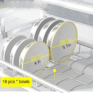 2-Tier Dish Rack, Colture Stainless Steel Dish Drying Rack with Utensil Holder and Drain Board Wine Glass Holder Easy-Storage Rustproof Kitchen Counter Dish Drainer Rack Organizer, Silver