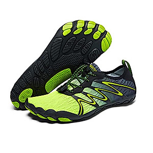 Limberun Water Swim Shoes Mens Womens Barefoot Quick Dry Aqua Beach Pool Diving Kayaking Surf Hiking Walking Gradient Green/Black 12.5 W/12.5 M