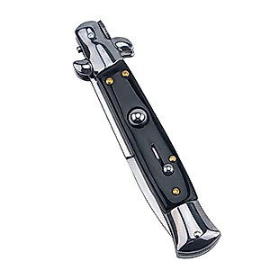 8.7" Folding Pocket Knife for Outdoor Camping Hunting Hiking Fishing Tools(Black)