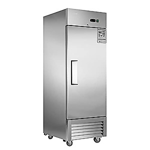 JINSONG 27" Commercial Refrigerator with Single Solid Door, 23 cu.ft Stainless Steel Reach-in Refrigerator for Restaurant, Bar, Shop, Residential