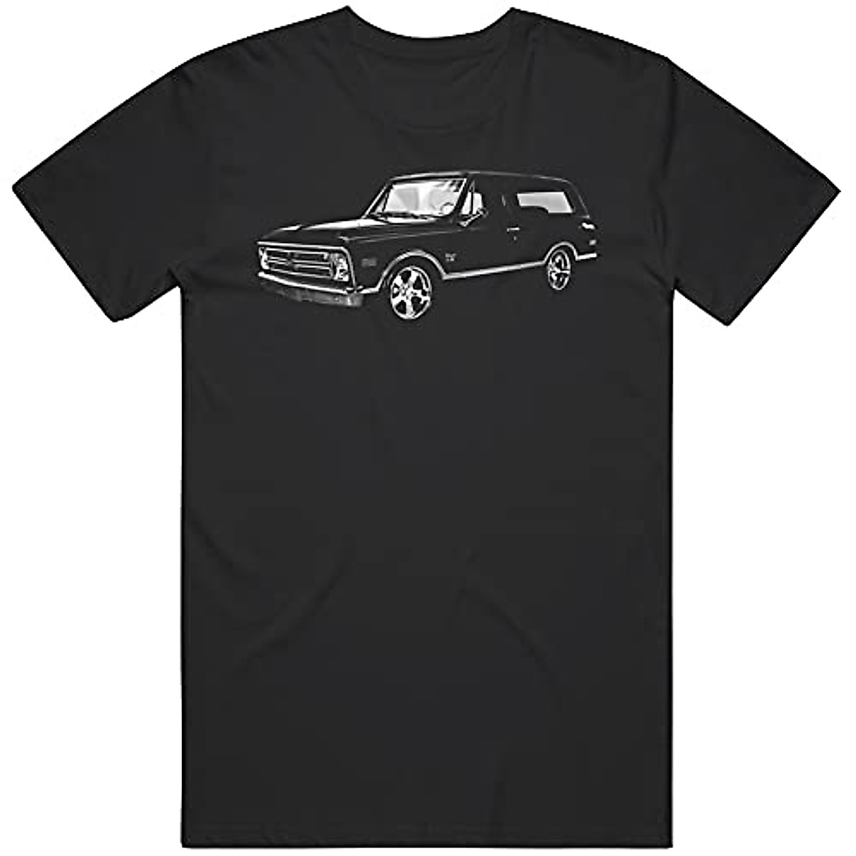 1972 Chevy K5 Blazer Front Three Quarter View Silhouette T Shirt 2XL Black