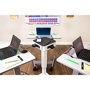 Luxor LuxPower Mobile AC and USB Charging Tower with 8 USB Charging Ports, 8 AC Outlets - White, 14" W x 14" D x 40" H