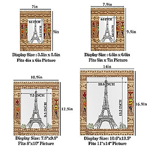 Pardick Aztec Geometric 8x10 Picture Frame, African Ethnic Women Wooden Photo Frame for Wall Mounting or Tabletop Living Room Bedroom Home Decor