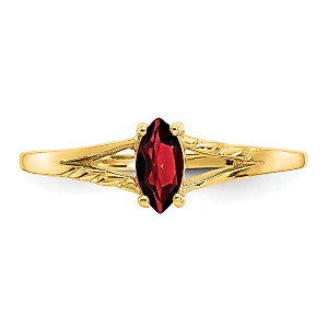 IceCarats 10K Yellow Gold Red Garnet Ring Gemstone Band January Birthstone Jewelry Size 7.00
