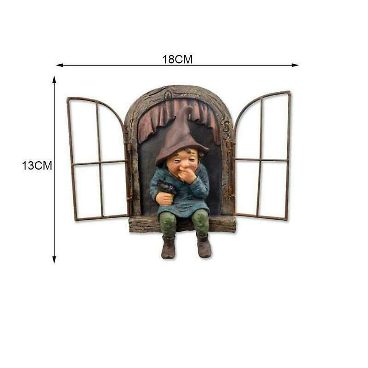 JTZXJJX Elf Out The Door Tree Hugger, Garden Statue Gnome Resin Gnome Figurine, Hanging Garden Gnomes Tree Gnome Decoration for Patio Lawn Ornament (Women)