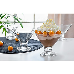 Red Co. 5.5 Oz Clear Glass Mini Martini Footed Dessert Bowl Set of 6, Ice Cream & Frozen Yogurt Cups