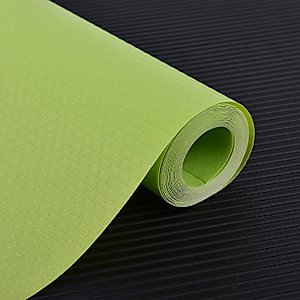 Zingeous Oil-Proof Drawer Liners for Kitchen Mat, 17.7 inches × 10FT, Non-Adhesive Cabinet Shelf Liner for Refrigerator, Book Shelf, Shoe Rack, Desk (Green)