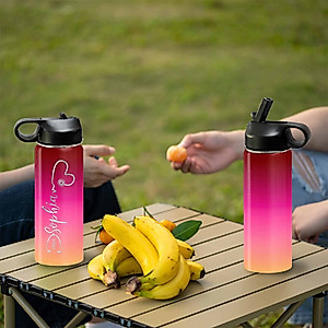 Custom Nurse Water Bottle, Personalized Sports Water Bottle with Name for Nurse Customized Water Bottle with Straw Insulated Stainless Steel Vacuum Cup, Nursing School Students Doctor Gift for Women