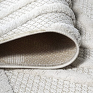 JONATHAN Y IBZ100D-5R Balansat Moroccan Diamond Indoor Outdoor Area-Rug Bohemian Geometric Easy-Cleaning Bedroom Kitchen Backyard Patio Porch Non Shedding, 5' Round, Ivory