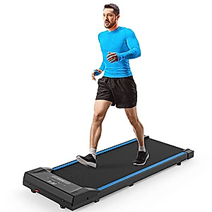 Under Desk Treadmill Walking Pad 2 in 1 Walkstation Jogging Running Portable Installation Free for Home Office Use, Slim Flat LED Display and Remote Control