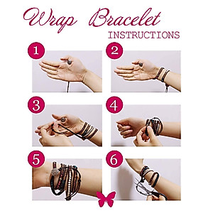 Teepollo Handmade Jasper Turquoise Amethyst Boho Wrap Bracelets for Women-Healing Natural Stone Beads Crystal Bohemian Bracelets Collection for Women Girl