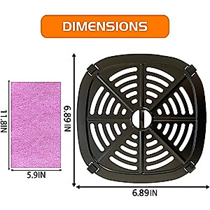 Air Fryer Grill Crisper Plate Tray for Dash 2.6QT Air Fryers, Upgraded Air Fryer Grill Pan Insert, Air Fryer Grate, Air Fryer Rack Grid for Dash 2.6 Quart Air fryer, Nonstick, Dishwasher Safe