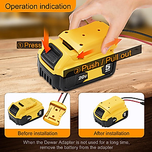 RVBOATPAT 2PCS 20V Battery Adapter for Dewalt Power Wheel Battery Adapter Battery Converter Kit 12 AWG Wire with Fuses and Connectors for Robotic RC Car Toy