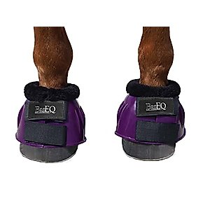 One Stop Equine Shop BasEQ PVC Fleece Top Bell Boots Purple Pony