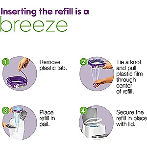 Litter Genie Ultimate Cat Litter Disposal System Refills, Lock Away Odors, Purple ,12 Cartridges