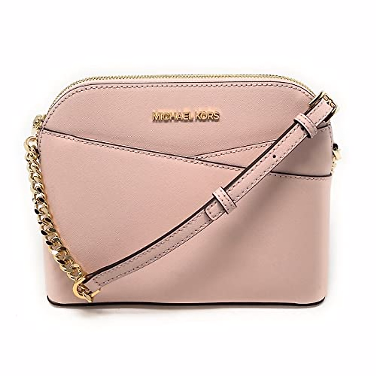 Michael Kors Jet Set Medium Crossbody Leather Handbag (POWDER BLUSH)