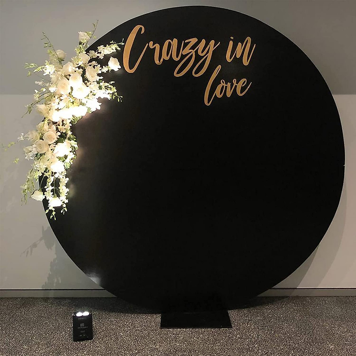7.5ft Black Round Backdrop Cover Arch Circle Background Cover for Graduation Birthday Party Wedding Decorations