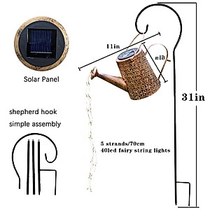 AMWGIMI Solar Lights Outdoor Garden Decor,Solar Waterfall Lights,Waterproof Watering Can Landscape Lights, for Yard Porch Lawn Backyard Landscape Pathway Patio Outside Gardening Gifts