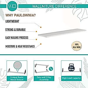 Wallniture Ponza Floating Shelves for Bathroom Decor, Wall Bookshelves for Living Room, Kitchen, Wood Wall Shelves 24"x4.5" White Shelf Set of 3