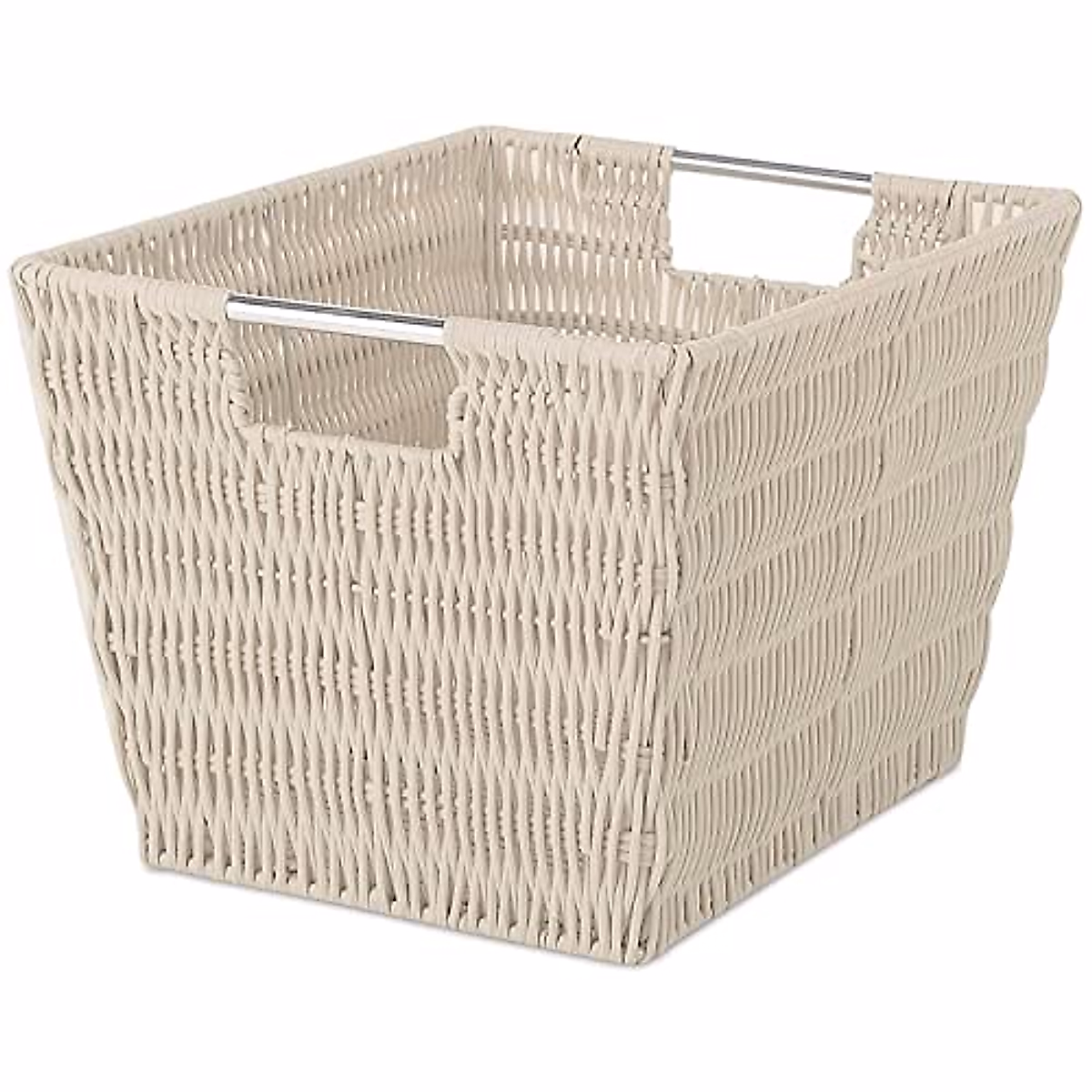 Whitmor Rattique Small Storage Tote Latte
