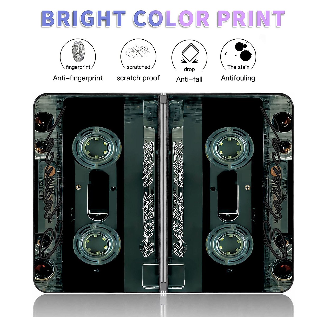 for Microsoft Surface Duo Case 8.1"(Not Fit Duo2) with Retro Classical Cassette Theme Design, RYUITHDJP for Microsoft Surface Duo Phone Case Stylish Shockproof Cover