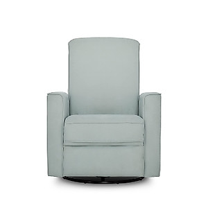 Evolur Raleigh Upholstered Plush Seating Glider Swivel, Rocker, Recliner, Glider for Nursery in Light Blue, Greenguard Gold Certified, Modern Nursery Recliner, Environmentally Conscious Glider