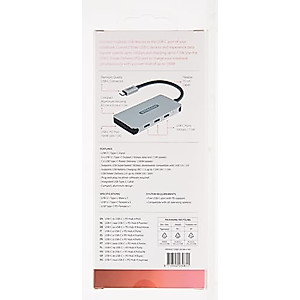 Sitecom CN-386 USB-C Hub 4 Port | USB-C Male to 3X USB-C 3.1 + 1x USB-C Female Power Delivery Ports - Aluminum Hub