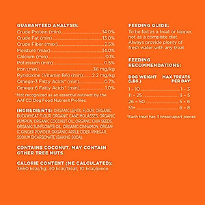 Amazon Brand - Wag Expedition Human Grade Organic Biscuits Dog Treats, Non-GMO, Gluten Free, Pumpkin & Chia Seed, 10oz