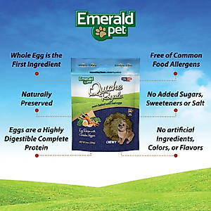 Emerald Pet Quiche Royale Premium Training Dog Treats — Healthy and Tasty Natural Dog Chews Made with Real Eggs — Limited Ingredient Dog Treats Made in The USA — Garden Veggie Treats, 6 oz