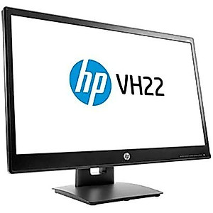 HP VH22 21.5" Full HD (1920 X 1080) LED Monitor, Adjustable Tilt, DVI, VGA, DisplayPort, AntiGlare, Lightweight - Black, (Renewed)