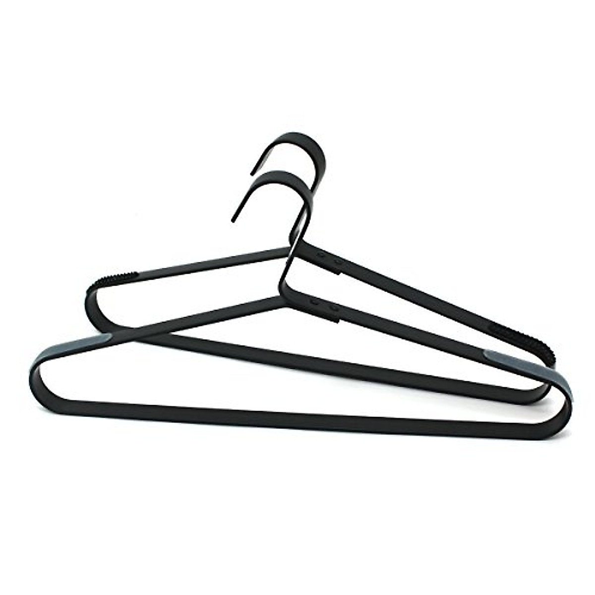 6Pack Koobay 16.5" Black King Size Aluminum Laundry Hangers Clothes Storage Coat Suit Hangers with Anti-Slip Strips