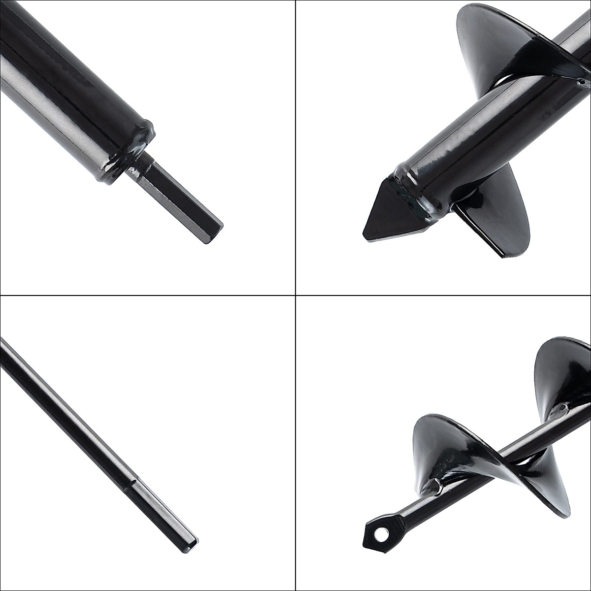 VASGOR Set 3 (1.6x12, 2.6x12, 3.5x12) Auger Drill Bit for Planting - Easy Planter Garden Auger - Bulb & Bedding Plant Augers - Posthole Digger for 3/8” Hex Drive Drill