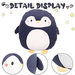 ARELUX Penguin Plush Cuddle Pillow Cute Penguin Stuffed Animal Plush Toy Penguin Plushies Room Decor Festival Penguin Accompany Christmas Birthday Gifts for Kids Boys Girls 16inch
