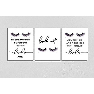 Lash out,Eyelashes Prints Set,Set Of 3,Lashes Print,Lash Decor,Beauty Salon Decor,Lashes Studio,Lash room decor,My life may not be perfect 8X10inch Noframed