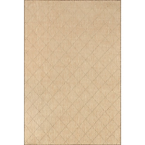 nuLOOM 7' x 9' Outdoor Performance Area Rug, Stain Resistant, Weather Resistant, High Traffic, Patio, Balcony, Outside, Ray Brown
