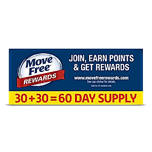 Move Free Ultra Triple Action Joint Support Supplement - Type II Collagen Boron & Hyaluronic Acid - Supports Joint Comfort, Cartiliage & Bones in 1 Tiny Pill Per Day, 2x30ct Bottles (60 servings)*