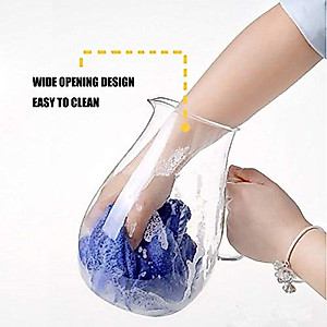 Artcome 65 Oz Large Heat Resistant Water Carafe with Stainless Steel Lid, Borosilicate Glass Beverage Pitcher with Lid