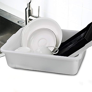 CadineUS Small Bus Tubs Commercial Set of 4, Plastic Wash Basin, 8 Liter