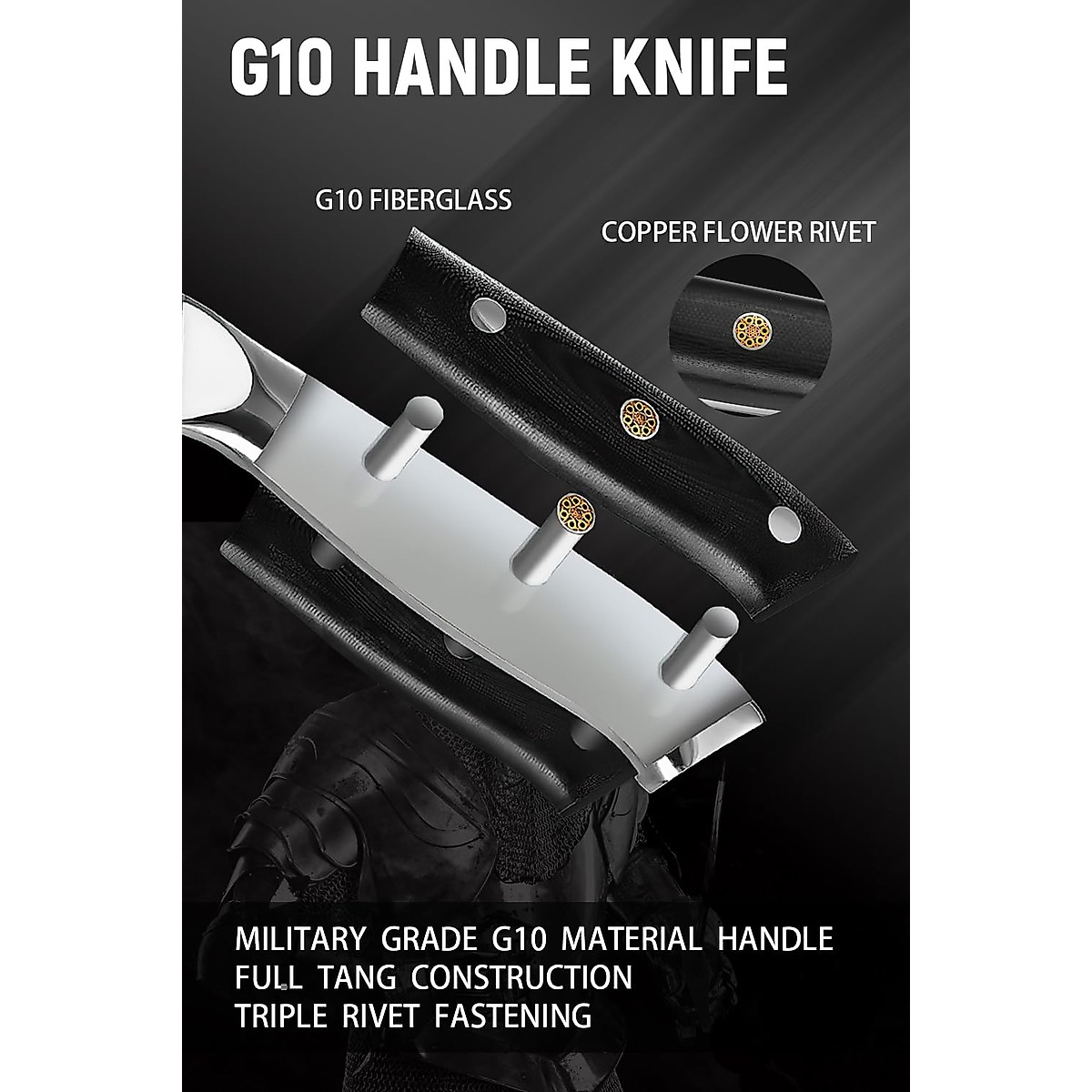 Gutoky 6 Inch Damascus Boning Knife, Feather Pattern Blade with G10 Handle, Japanese AUS10 Steel, Professional Kitchen Fillet Knife