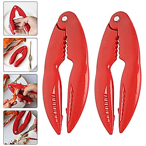 Yardwe 2pcs Lobster Crackers Seafood Clip Crab Pliers Crab Crackers Crab Leg Nut Cracker Crab Peel Shrimp Tool for Lobster Crab Crawfish Prawns Shrimp Red